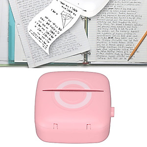 Sanpyl Mini Printer, 200DPI Resolution Inkless Thermal Printer, Ergonomic Lightweight Portable Printer for Home Office Travel Gift(Pink)