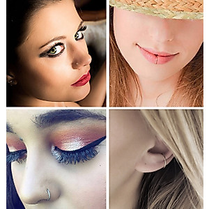 YOVORO 22G 72PCS 316L Stainless Steel Nose Studs Rings Cartilage Hoop Ear Piercing Body Jewelry 1.5MM 2MM 2.5MM W