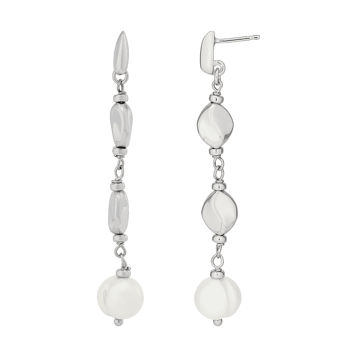 Welry 9-10mm Freshwater Cultured Pearl Drop Earrings in Sterling Silver