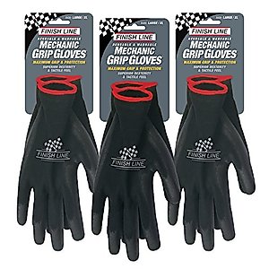 Finish Line Mechanic Grip Gloves (3 Pack), Large