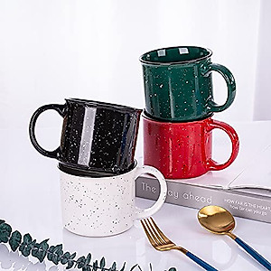 Cutiset 14 Ounce Ceramic Speckled Campfire Coffee Mug,For Tea, Coffee and Hot Chocolate, Set of 4