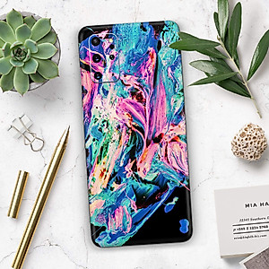DesignSkinz Liquid Abstract Paint V20 Protective Vinyl Decal Wrap Skin Cover Compatible with The Samsung Galaxy S20 (Screen Trim & Back Glass Skin)