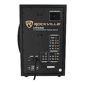 Rockville Bluetooth Home Theater Karaoke Machine System w/8" Sub + Wireless Mics