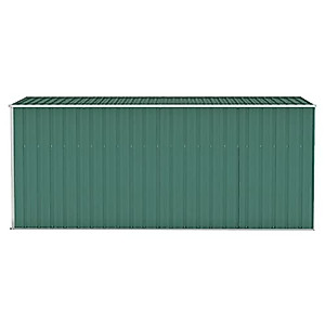 Aisifx Wall-Mounted Garden Shed Green 46.5"x150.4"x70.1" Galvanized Steel