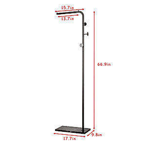 KADIGANG Gold Coat Rack Freestanding, Gold Clothes Rack with Natural Marble Base,Coat Tree with 3 Hooks, 68" Modern Coat Stand for Bedroom, Office, Hallway, Entryway, Living Room,Gold