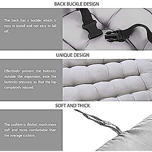 Rocking Chair Cushion,Indoor/Outdoor Rocking Chair Cushions Set Non-Slip Seat/Back Chair Cushion,Patio Chair Cushion with Ties Patio Chaise Lounger Swing Bench Cushion for Patio Furniture (Gray)