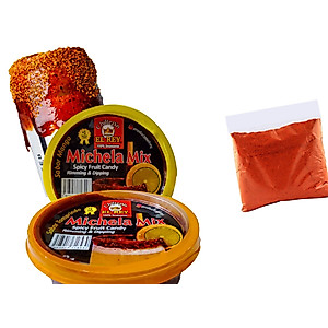 Michela Mix 2 Pack michelada Rimmer, Rimming Dip, Michelada and Fruit Dip, Chiltepin El Rey (1 Tamarindo 1 Mango)