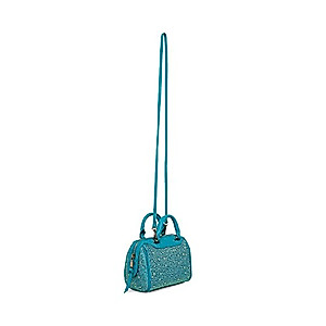 Betsey Johnson Rhinestone -Barrel Satchel, Teal