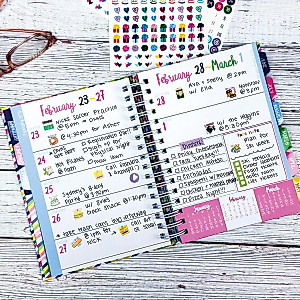 Reminder Binder 2023-2024 18-Month Weekly Monthly Planner, January 2023 - June 2024, 8.75” x 7.25”, Hardcover, Elastic Closure, Twin-Wire Binding, Planner Stickers, Monthly Divider Tabs, Pockets, To-Do Lists, Budget Planner, Keepsake Box