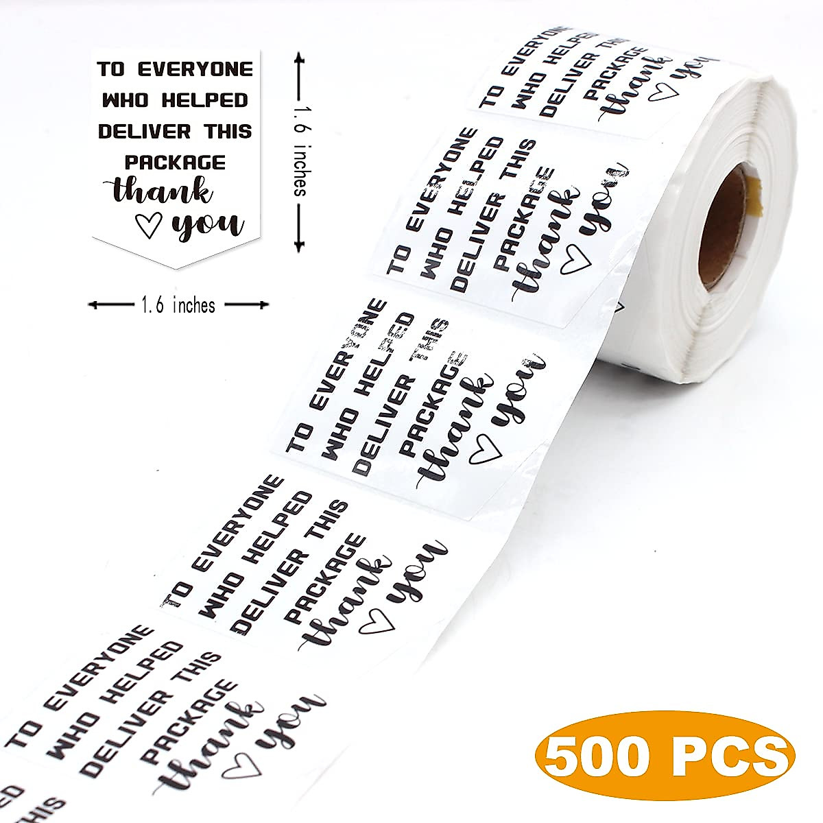 1.5 Inch to Everyone Who Helped Deliver This Package Thank You Sticker,Mail Carrier Sticker,Happy Mail for The Postman,Thank You Sticker,Packaging Sticker,Mail Envelopes Packaging Stickers, 500 PCS
