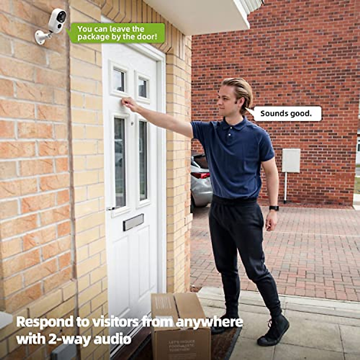 TIEJUS 2K Cameras for Home Security 2 Pack, Wireless Security Camera Outdoor with Motion Detection, 2 Way Talk, Color Night Vision, Siren Indoor Camera, IP66 Weatherproof Surveillance Camera, Cloud/SD