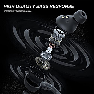 Wireless Earbuds with Earhooks Bluetooth 5.1 Sport Over Ear Headphones Waterproof in Ear HIFI Stereo Ear Buds Microphone Long Battery Life with Charging Case Earphones for Running Workout Android iOS