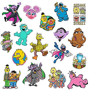 Sesame Street Sticker Pack Die Cut Vinyl Large Deluxe Stickers Variety Pack - Laptop, Water Bottle, Scrapbooking, Tablet, Skateboard, Indoor/Outdoor - Set of 50