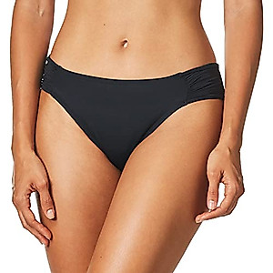La Blanca Womens Island Goddess Side Shirred Hipster Swimsuit Bikini Bottoms, Black, 10 US