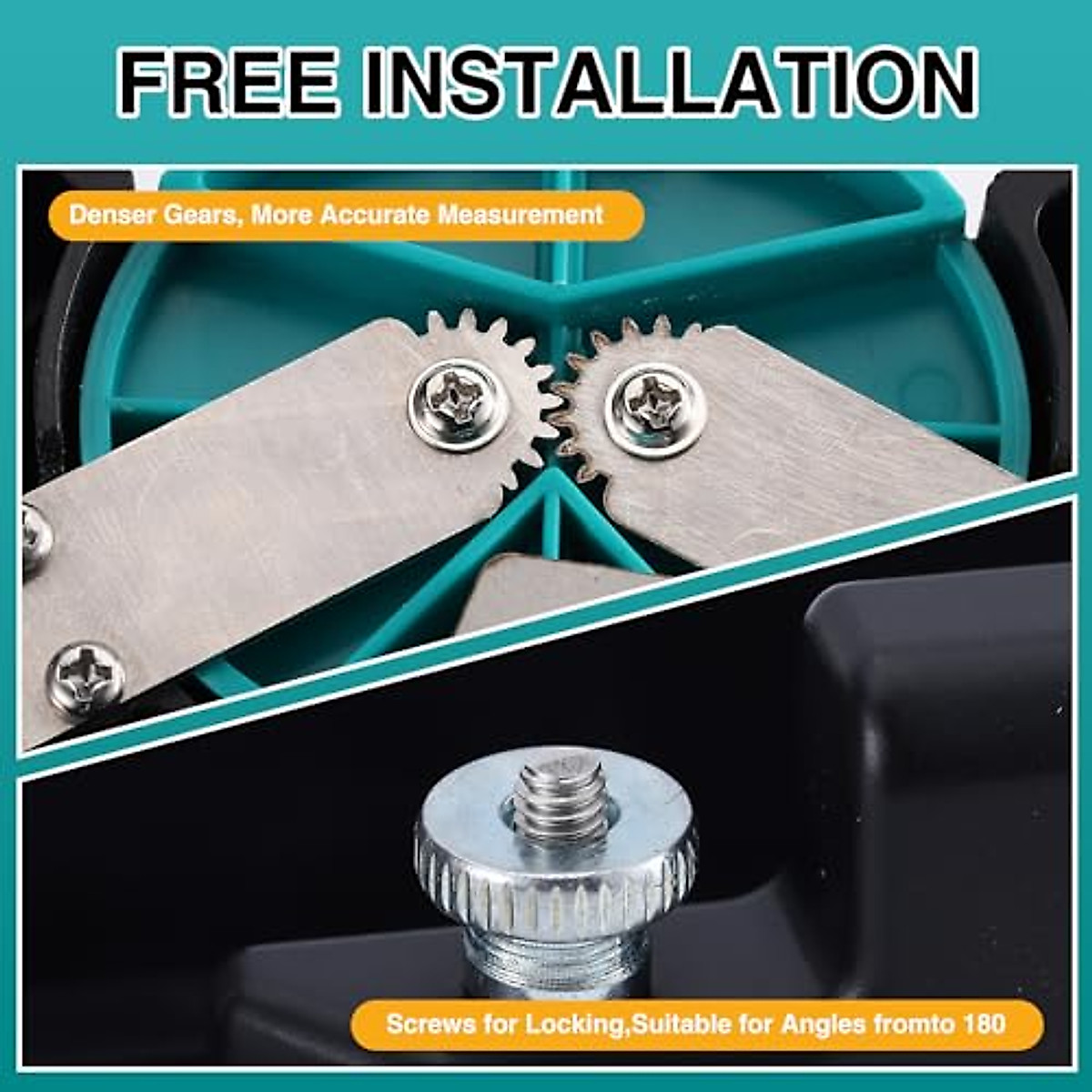 2 in 1 Mitre Measuring Cutting Tool- Miter Saw Protractor Measuring and Sawing Mitre Angles Cutting Tool Corner Clamp 85-180°Angle Measuring Tool for Home Improvement Carpentry Work