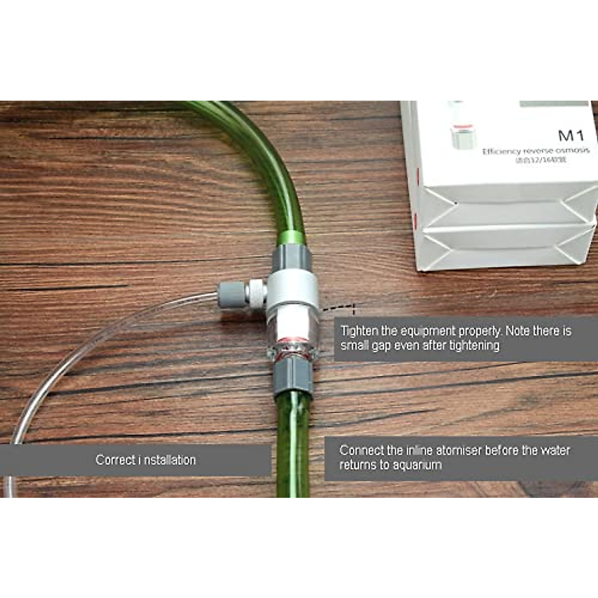 QANVEE Inline CO2 Atomizer Diffuser Aquarium Planted Tanks Aquascape (M2 (16/22MM))