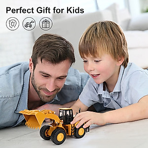1/50 Diecast Metal Wheel Loader Truck Toy for Kids, Metal Construction Equipment Bulldozer Models for Boys and Girls