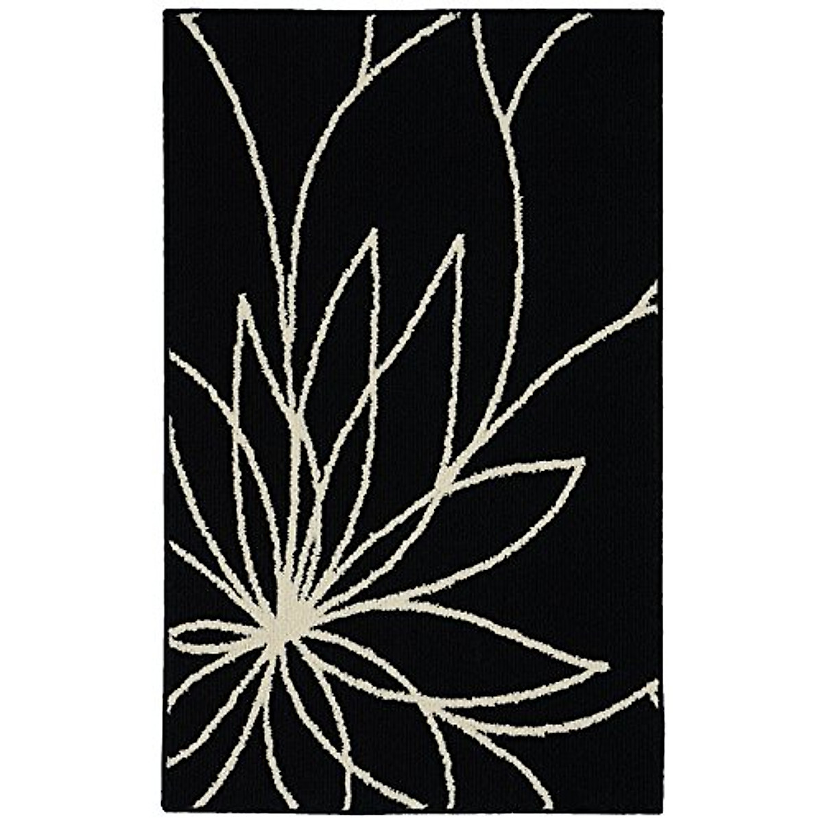 Garland Rug Grand Floral Area Rug, 30 x 46, Black/Ivory