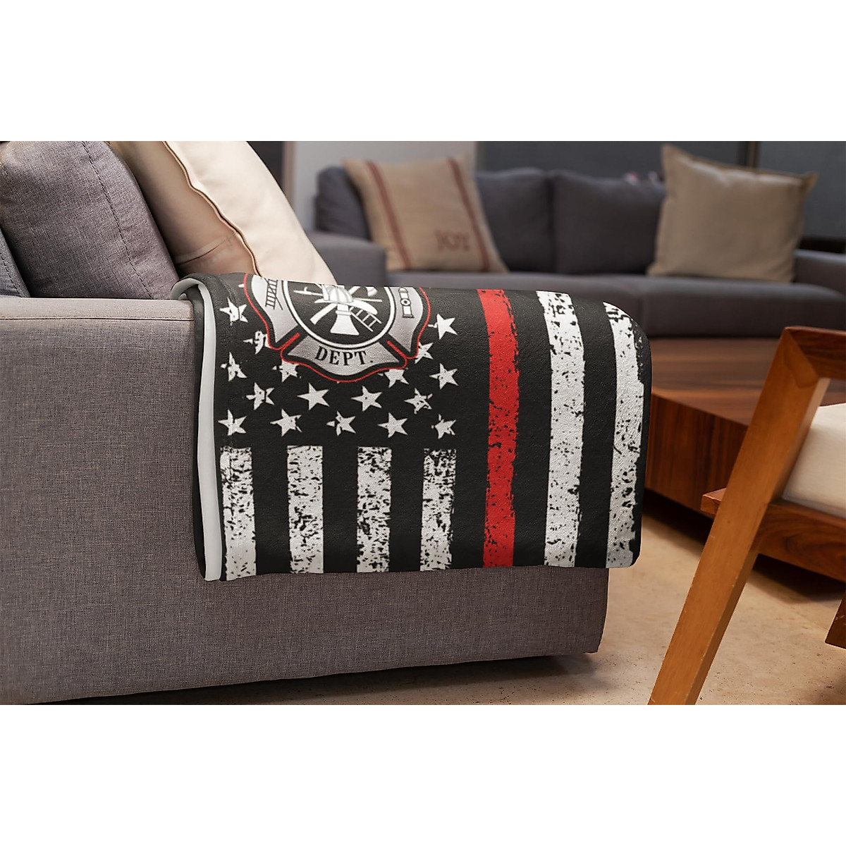 Cozy Custom Firefighter Blanket | Personalized Toddler Bed Throw | Fireman Bedroom Decor | Soft Plush Fleece Sofa Throw | Warm Living Room Couch Blankets | Customized Boy Birthday Gift | Sherpa 60x80