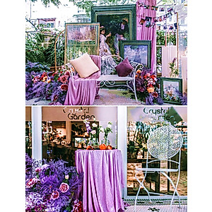 GRUKVAR Wedding Arch Drapes Lavender Ceiling Drapes Purple Gauze Fabric 2 Panels Shinny Wedding Archway Arches Decorations Party Background Celebrations Sheer Backdrop Curtains for Engagement Drapery