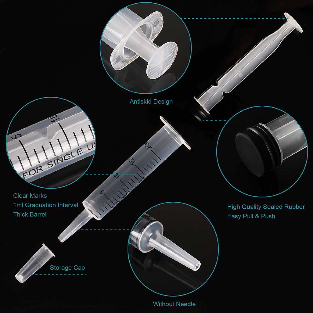 10Pack 20ml Syringe for Liquid - Syringes without Needle - 20 ml Sterile Packed Plastic Syringe for Medicine Student Lab Measuring Liquids and Pet Feeding Oral Food, Jello Shot (10 Pack 20cc )
