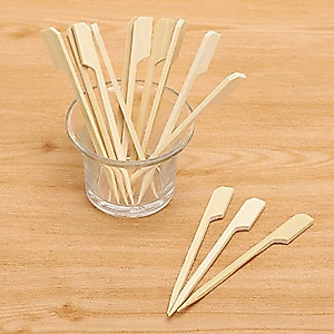 200 Pcs 3.5 inch Bamboo Wooden Paddle Picks Skewers Toothpicks for Cocktail, Appetizers, Fruit, Sandwich, Barbeque Snacks (3.5'')