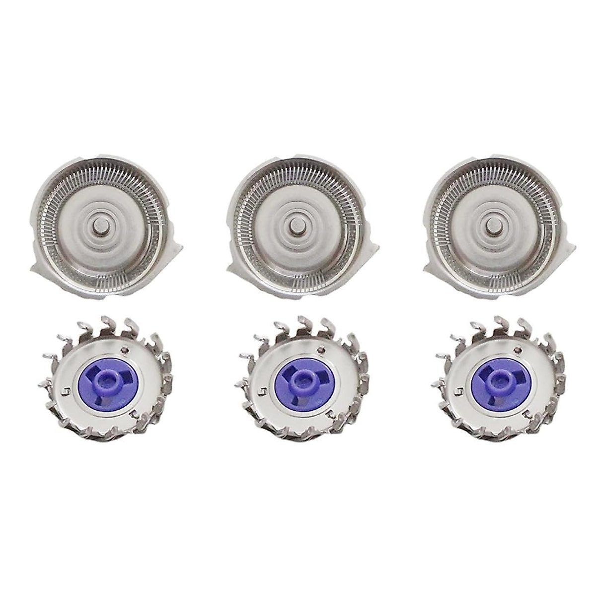 Set of 3 Replacement Heads for Replacing Philips Norelco HQ6 Quadra Action Shavers