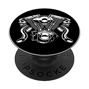Skull V-twin Motorbike Engine PopSockets Grip and Stand for Phones and Tablets