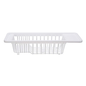 Kitchen Details Sink Dish Rack | Dimensions: 17.9"x 6.3"x 3.9" | Kitchen Accessories | Holds Dinnerware | Drinkware | Utensils to Drain | Frees up Counter Space | Grey or White