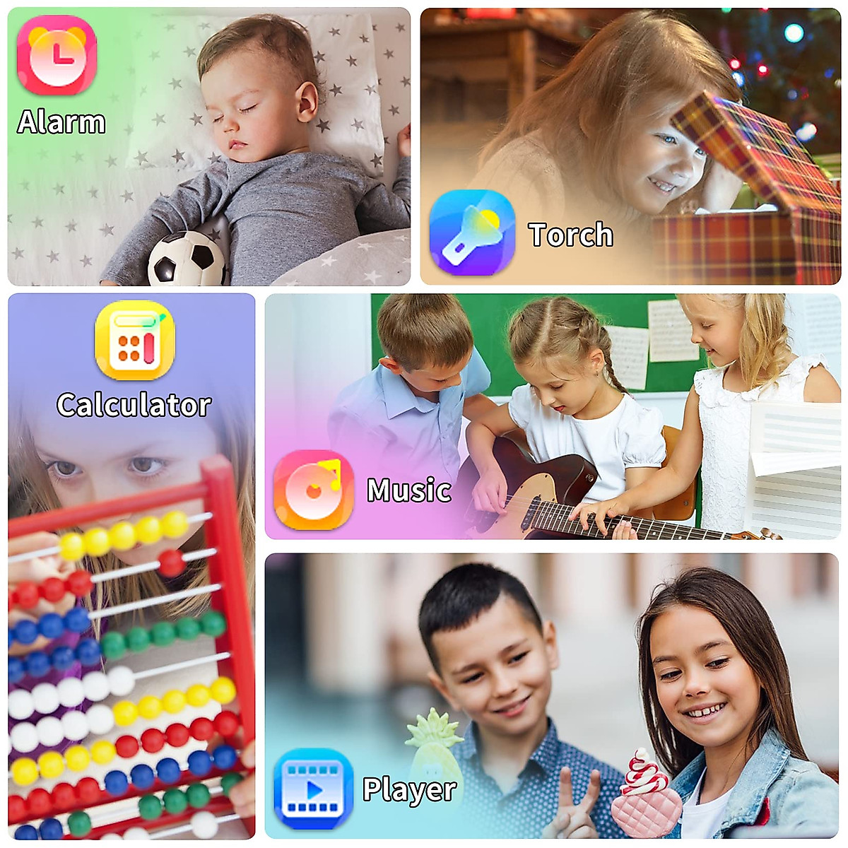 Phyulls Kids Smart Watch, Smart Watch for Kids Toys with 24 Games Camera Video Recorder Music Player Alarm Calculator Calendar Stopwatch Flashlight Pedometer Gift Toys for Girls Ages 3-12 Years Old