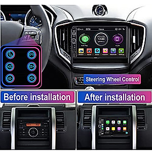 Double Din Car Stereo Radio Compatible with Apple Carplay and Android Auto, 7-Inch HD Touchscreen with Voice Control, Mirror Link, Backup Camera, Steering Wheel, Bluetooth, AM/FM, USB/TF/AUX Port