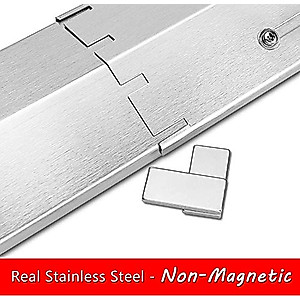 Hisencn Adjustable Stainless Steel Grill Heat Plate Shield, Heat Tent, Flavorizer Bar, Burner Cover, Flame Tamer, Heat Deflectorfor Brinkmann Gas Grill, Extends from 11.75" up to 21"