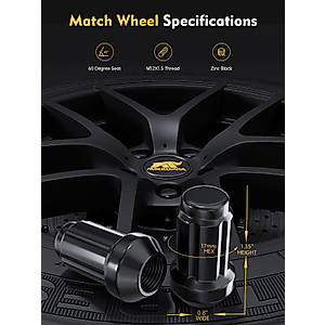 MIKKUPPA M12x1.5 Lug Nuts - Replacement for 1994-2013 Chevy Impala, 1998-2022 Honda Accord/CRV/Civic, 2003-2008 Honda Pilot Aftermarket Wheel - 20pcs Closed End Spline Lug Nuts