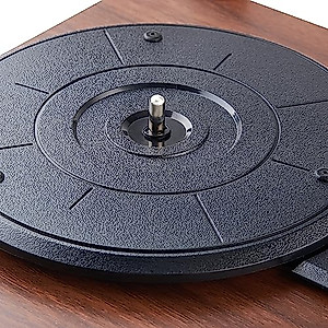 Amazon Basics Turntable Record Player with Built-in Speakers and Bluetooth, Desktop, Black