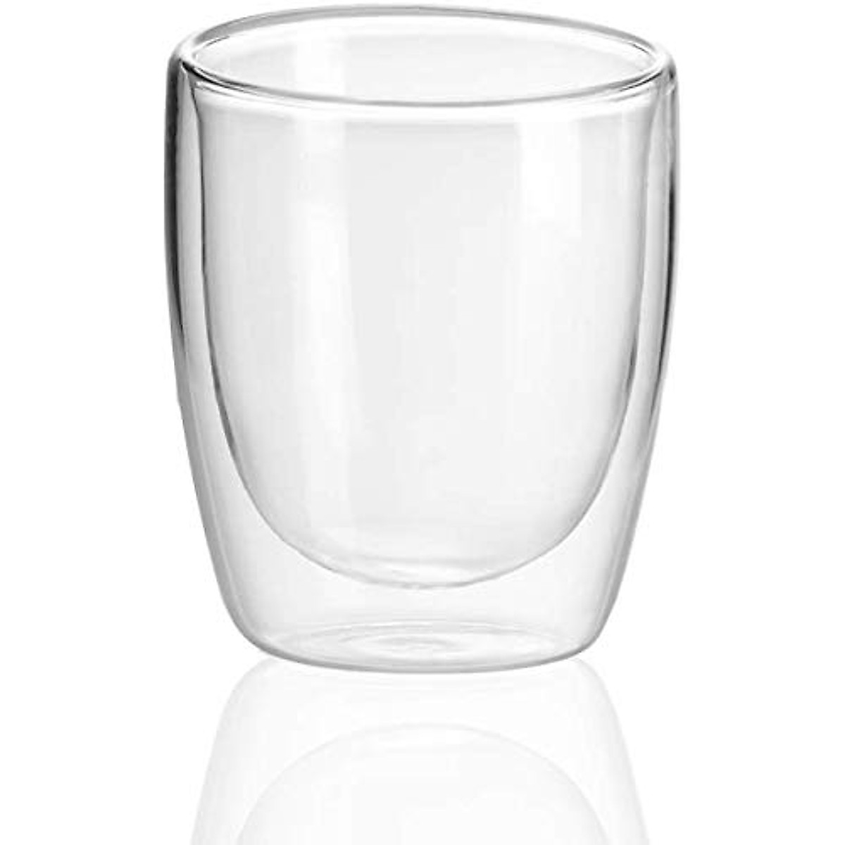 Circleware Thermax Double Wall Insulated Drinking Glasses, Set of 2, Glassware Beverage Set, Home Kitchen Entertainment Ice Tea Cups for Water, Juice, Milk, Beer, Farmhouse Decor, 11.5 oz, Clear