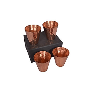 Generic Copper Essentials Mascow Mule Hammered Copper Shot Glasses(Set Of 4) 100% Pure Copper With Gift Boxes