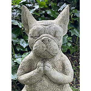 Meditating Dog,Meditating Sitting French Bull Dog, Dog Statue-Resin Zen Animal Yoga Figurine ,French Bull DogDecor, for Flower Beds Indoor Outdoor Lawn Garden Decor Sculpture Home furnishings