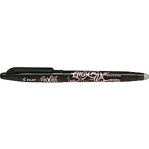 Pilot Frixion Erasable Rollerball Pen Broad, 1.0mm Tip- Black, Box of 12