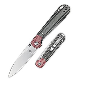 Kizer PPY EDC Knife, 3.3" 154CM Steel Blade and Micarta Handle Folding Knife for Everyday Carry, V3587C1