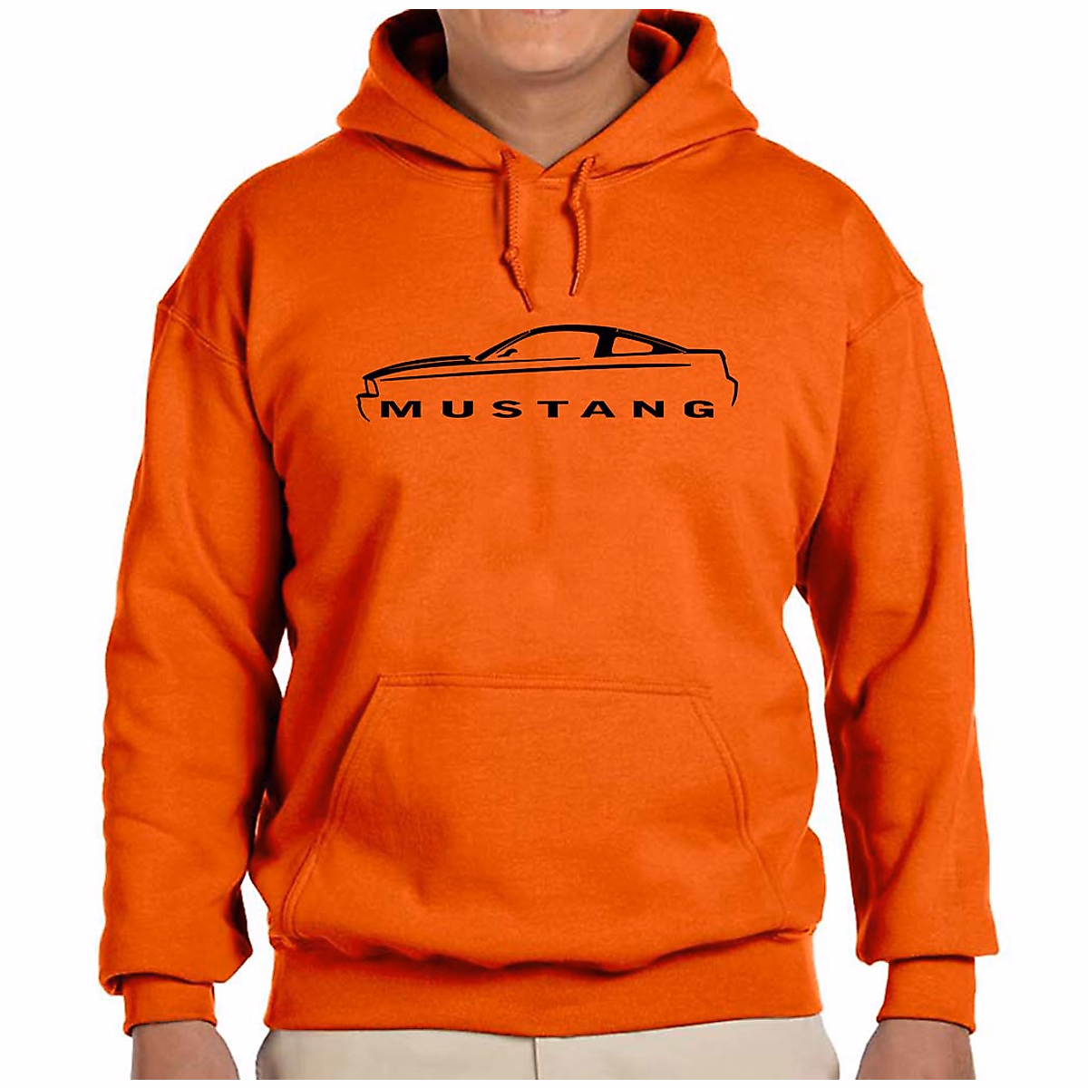 Maddmax Car Art 2005-09 Ford Mustang Coupe Classic Design Sweatshirt Hoodie XL orange