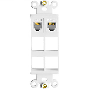 NECABLES 2Pack CAT3 Telephone Keystone Jack Phone Keystone Jack Punch Down Type 110 IDC to RJ11/RJ12 6P6C Female White