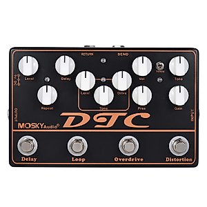 Moskyaudio DTC Multieffects Processor Multi-functional Pedal with Distortion Overdrive Loop Delay Effects in 1 Unit