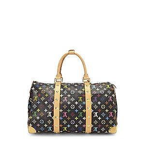 Louis Vuitton, Pre-Loved Takashi Murakami x Louis Vuitton Black Monogram Multicolore Keepall 45, Black