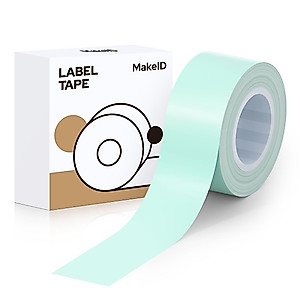 MakeID White Label Maker Tape Adapted Label Print Paper Refills Standard Laminated Office Labeling Tape Replacement 0.63'' x 13' (16mm x 4m) Work with Label Maker Model L1 Q1 E1