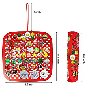 daekpaek croc charm organizer Shoe Charms Display Stand Black Blue 2Pieces Portable Flexible organizers and storage Roll Bag (Croc Charms not Included)