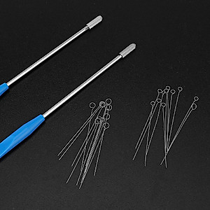 2 Pieces Inoculation Loop Mycology Reusable Supplies Inoculation Loop Kit with 70 Replaceable Chromium Alloy Needle Tip Inoculation Loops for Kit Laboratory Research Tools