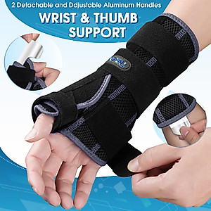 TISMOD Carpal Tunnel Wrist Brace with Thumb Support,Adjustable Thumb Spica Splint Right Left Hand,Wrist Guard for Arthritis,Tendonitis,Pain,syndrome,De Quervain's Tenosynovitis Women & Men