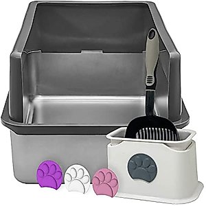 iPrimio Cat Litter Scooper with Deep Shovel -Easy Cleaning Litterbox - Modern Scooper Holder -Works with All Metal and Plastic Scoopers