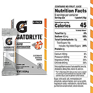 Gatorlyte Powder, Cherry Lime, Makes 20 Fl Oz (Pack of 48)