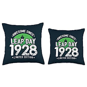 Leap Day Birthday Gifts Awesome Since 1928-Leap Day Baby-Leap Year Birthday Throw Pillow, 16x16, Multicolor
